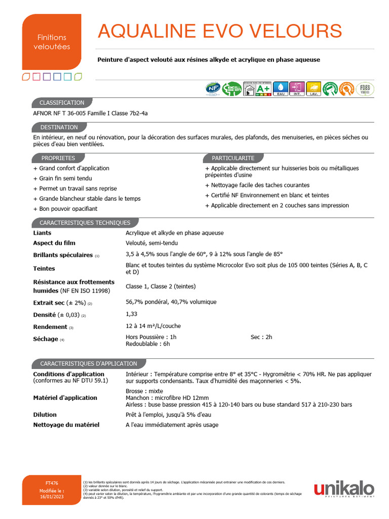 Aqualine Evo Velours (476) FT | PDF