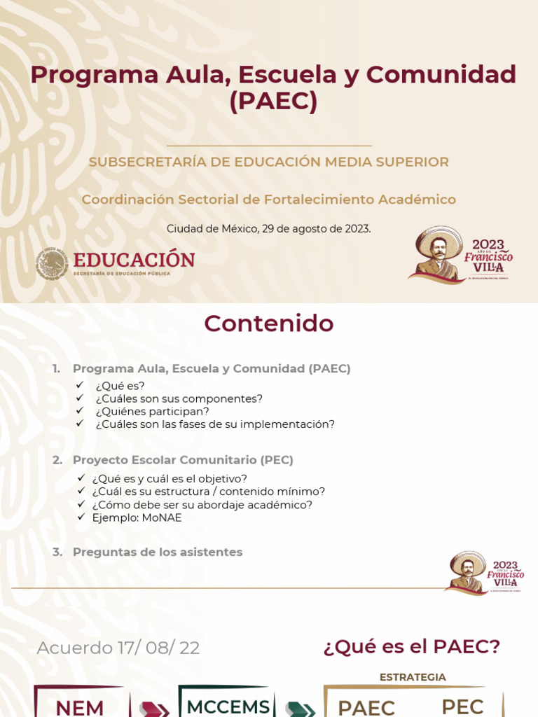 Presentación PAEC RAD | PDF | Plan de estudios | Evaluación