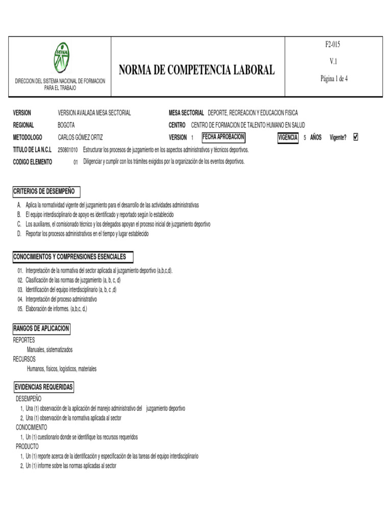 Norma de Competencia Laboral 10 | PDF