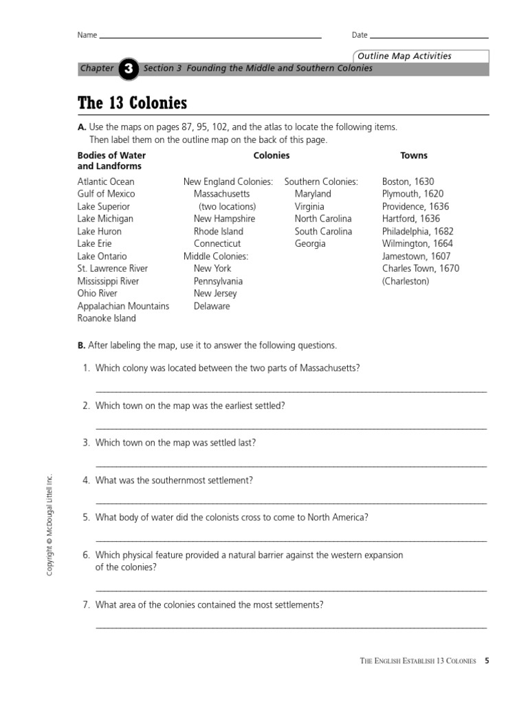 The 13 Colonies | PDF