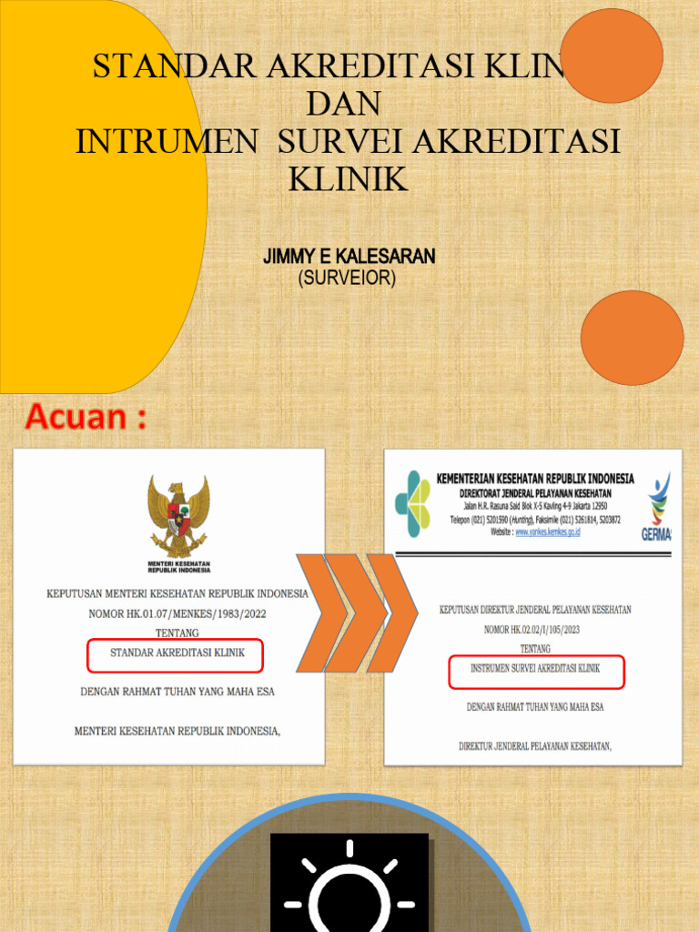 Presentasi Standar TKK Dan Instrumen Akreditasi Klinik 2023 Laskesi Rev ...