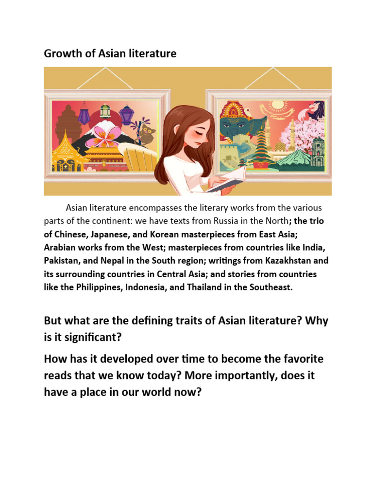 Growth of Asian Literature | PDF | Poetry | Asia