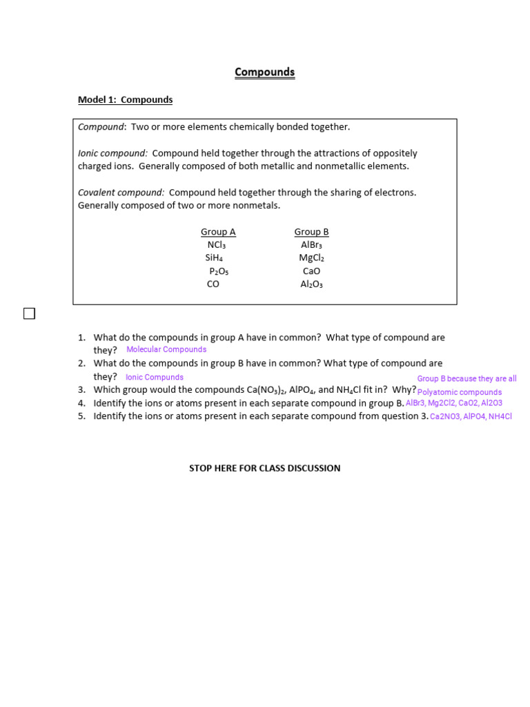 Ionic vs. Covalent Compounds Explained | PDF | Chemical Compounds ...
