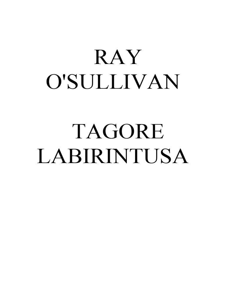 08 - Ray O'Sullivan - Tagore Labirintusa | PDF