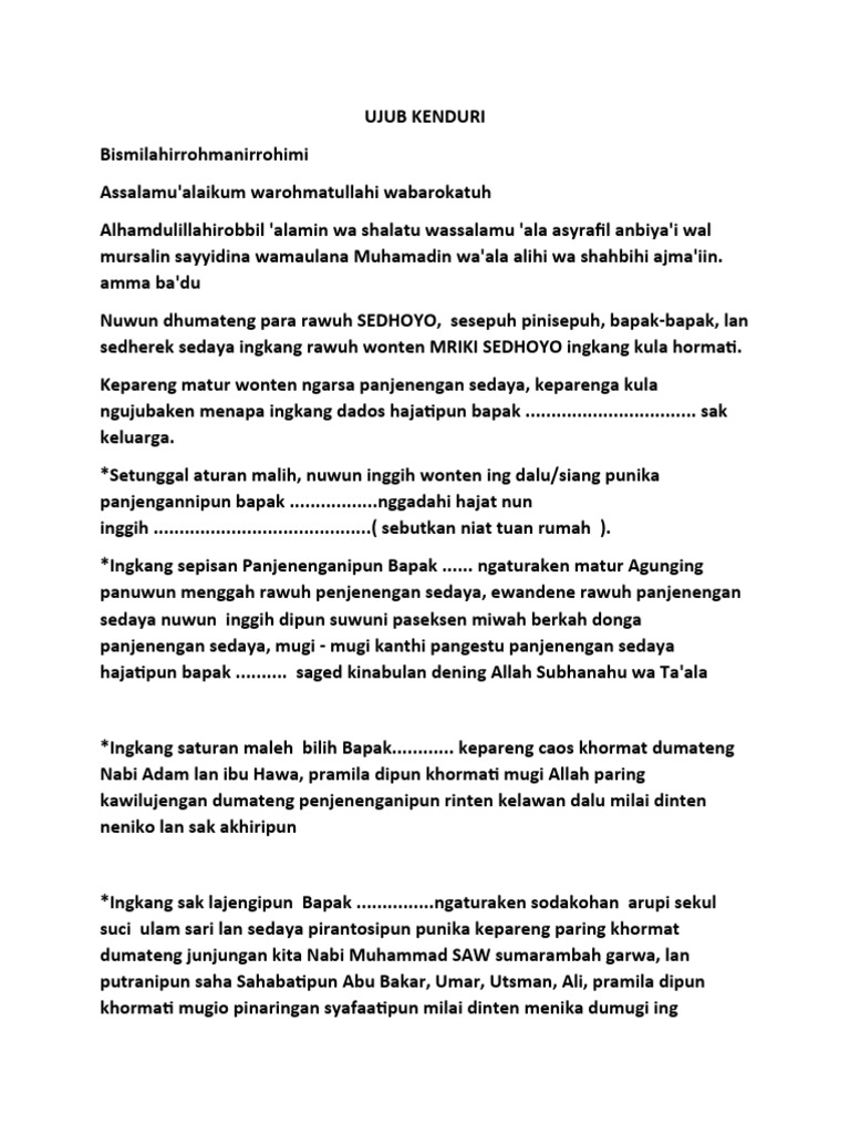 Ujub Kenduri | PDF