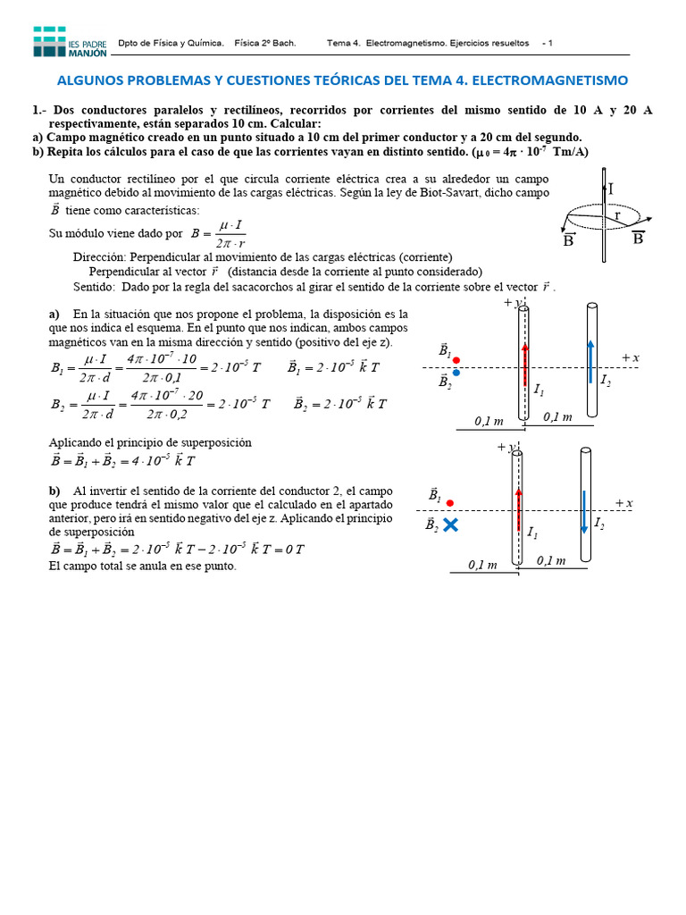 T4 Electromagnetismo Ejercicios | PDF | Inducción electromagnética | Campo magnético