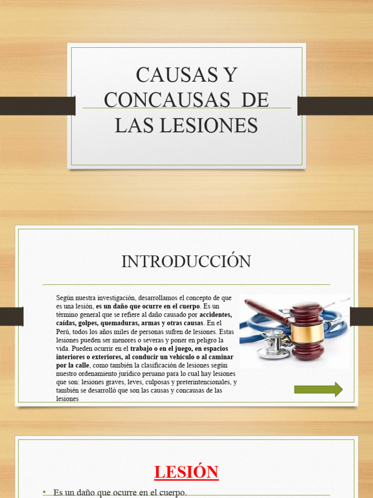 Causas y Concausas de Lesiones | PDF | Lesión | Embolia