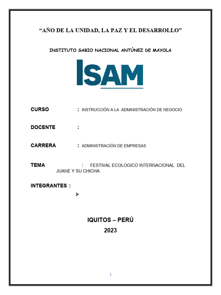 MONOGRAFIA ISAM El Juane y Su Chicha | PDF