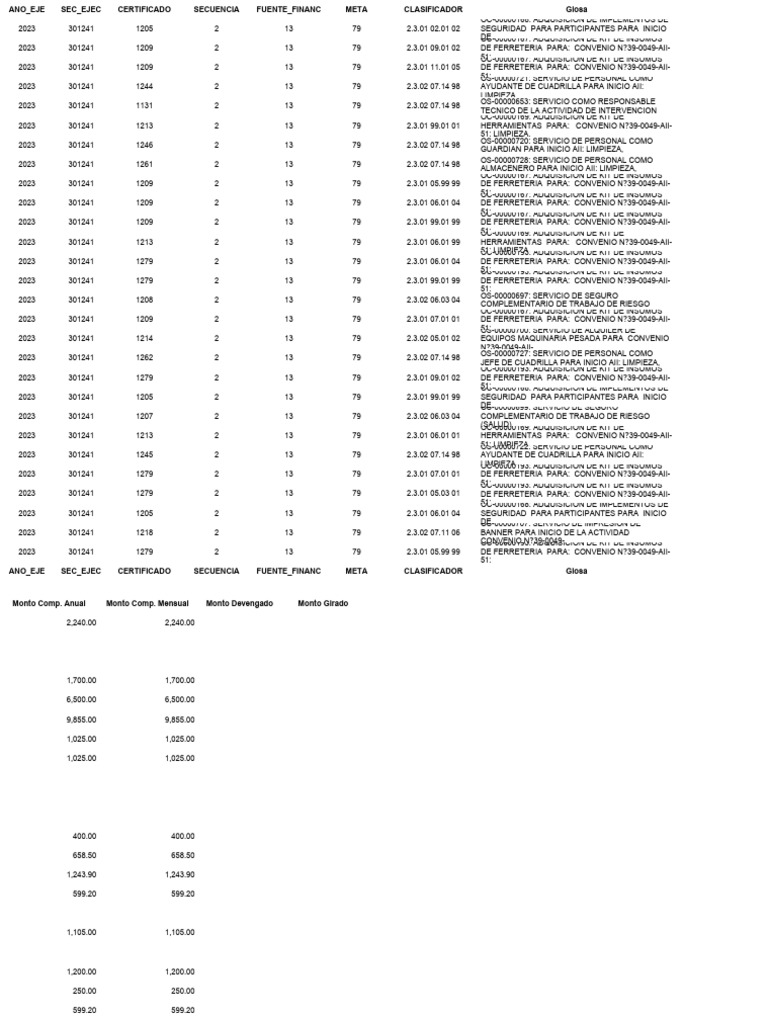 Reporte Ejecución TFR | PDF | Tecnología