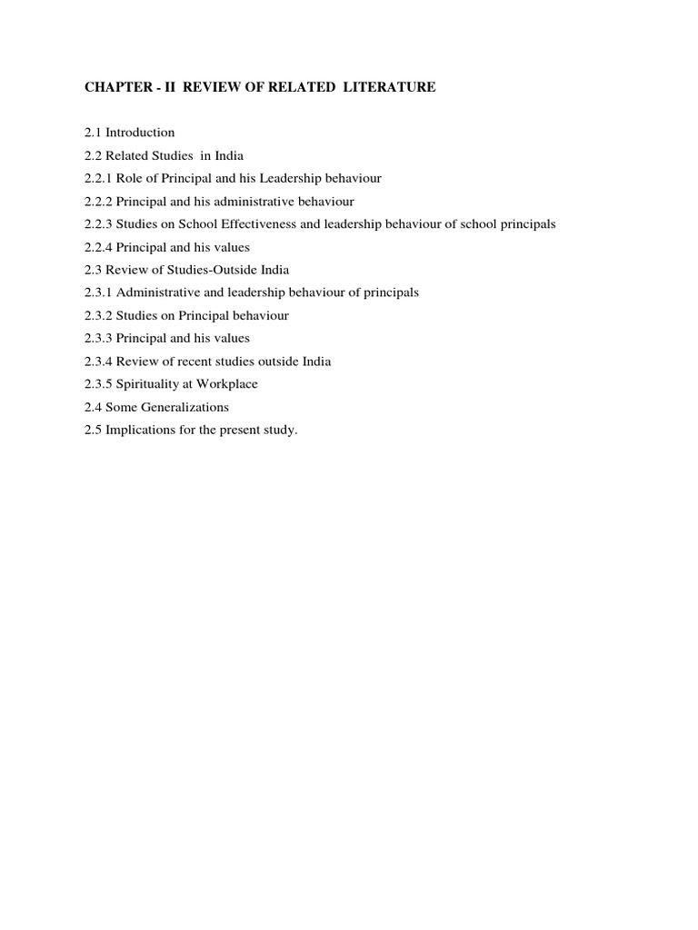 07 - Chapter 2 Review of Related Literature | PDF | Leadership | Teachers