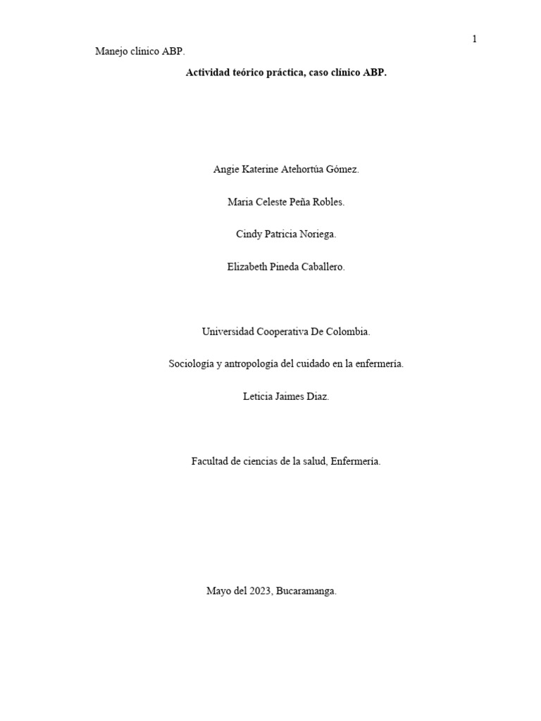 Caso ABP Grupo 3 | PDF | Bem-estar | Ciências e Matemática