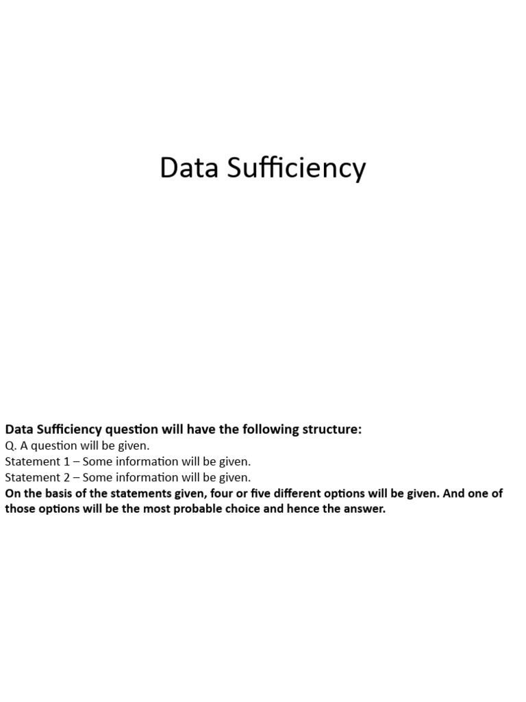 Data Sufficiency | PDF