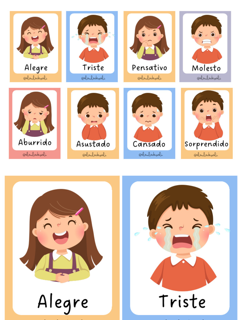 Tarjetas Didácticas LAS EMOCIONES | PDF