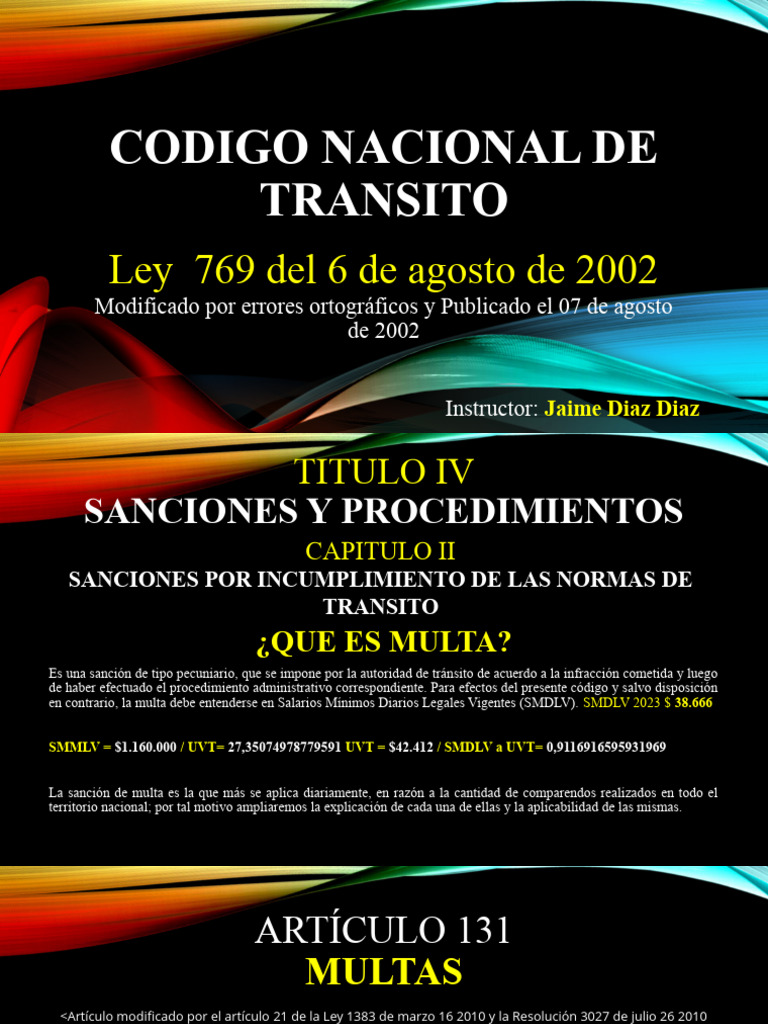 Codigo Nacional de Transito | PDF | Multa (pena) | Justicia
