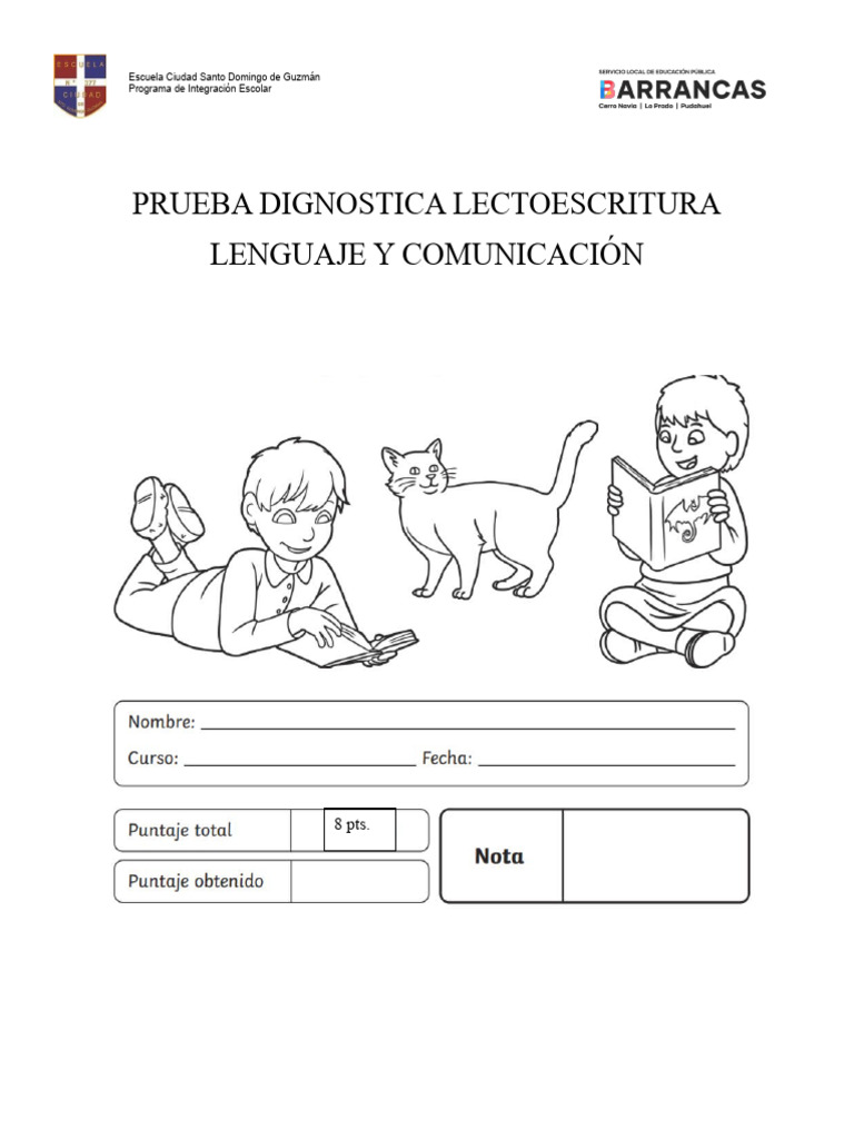 Prueba Dignostica Lectoescritura | PDF | Ciencias sociales | Salud y ...
