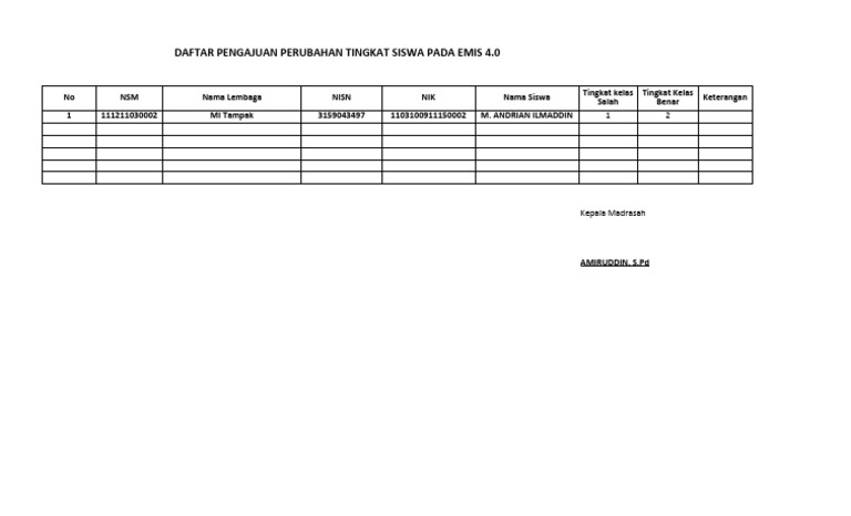 Pengajuan Perubahan Data Siswa | PDF