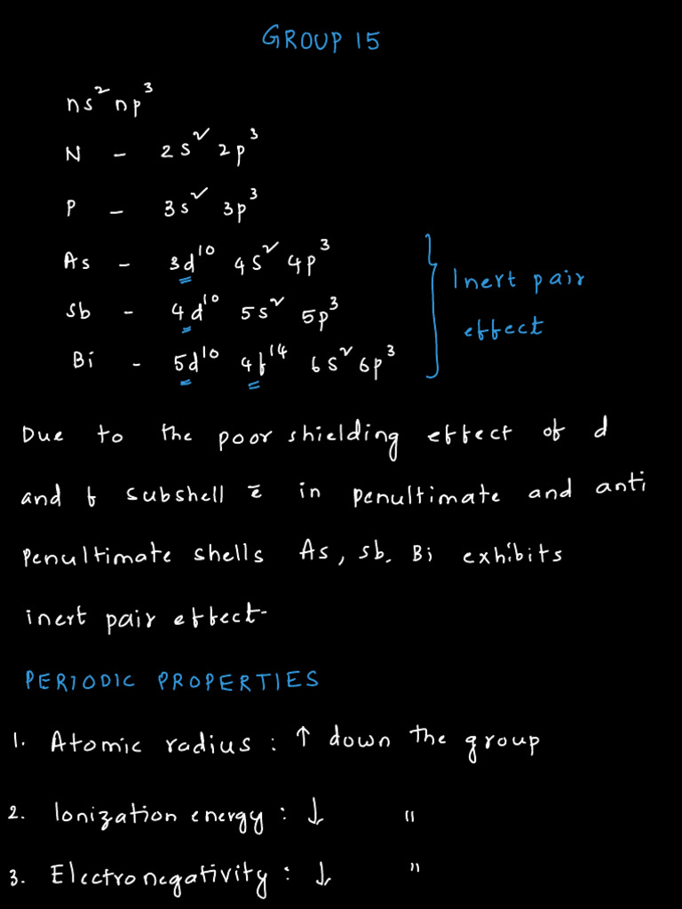 Group 15 Elements | PDF | Chemical Bond | Covalent Bond