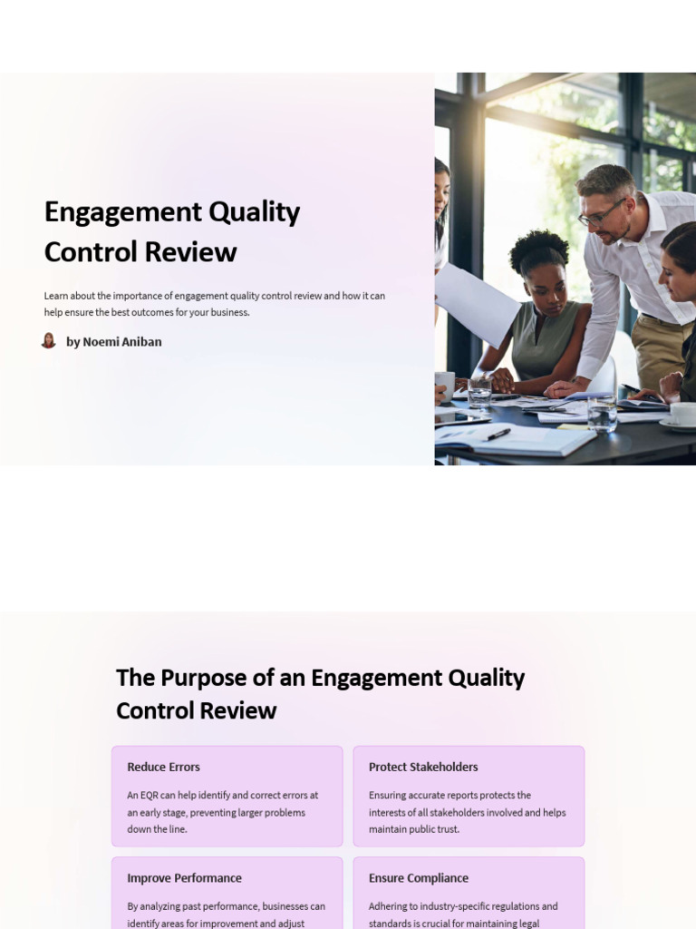 Engagement in Quality Control Review | PDF