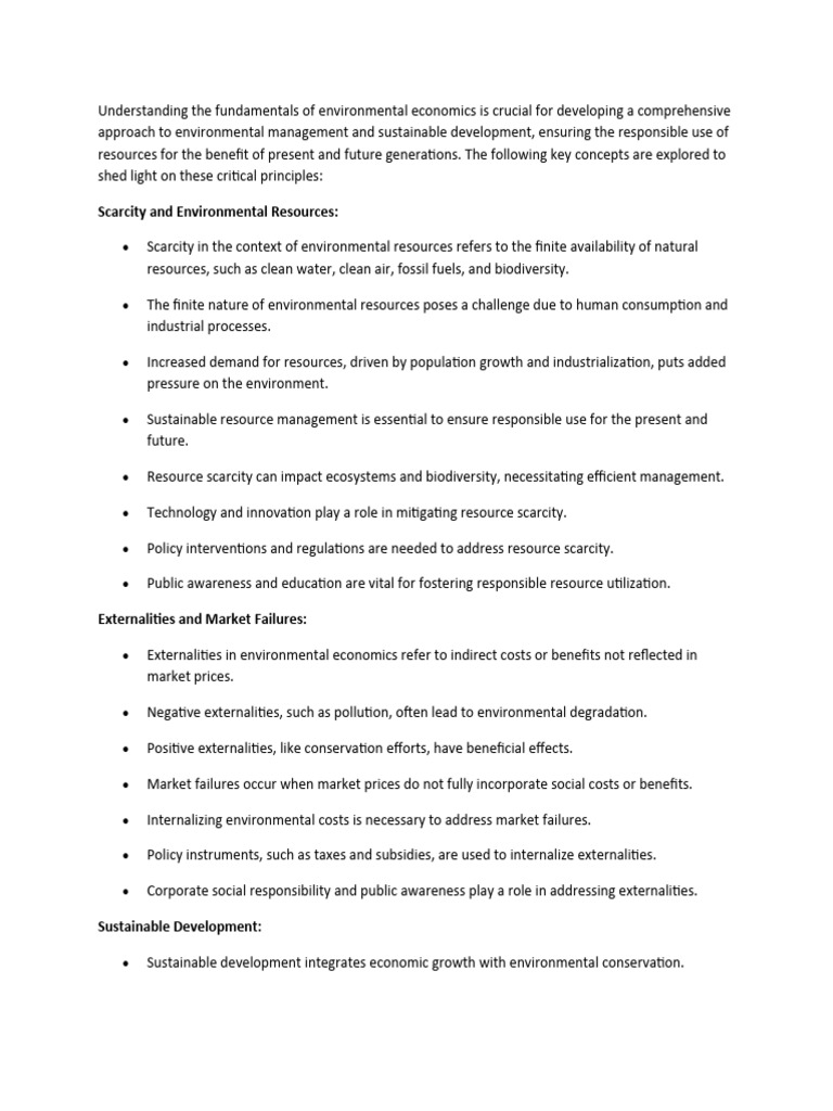 Environmental Economics | PDF | Sustainability | Externality