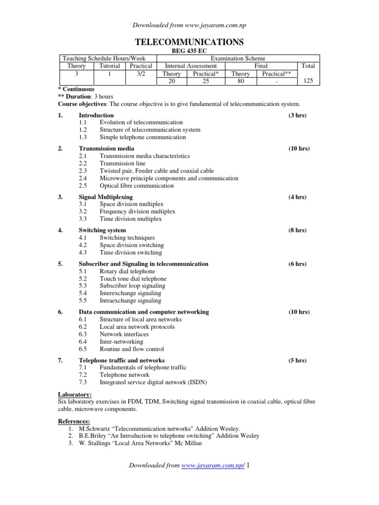 Telecommunications Course Overview | PDF | Science & Mathematics
