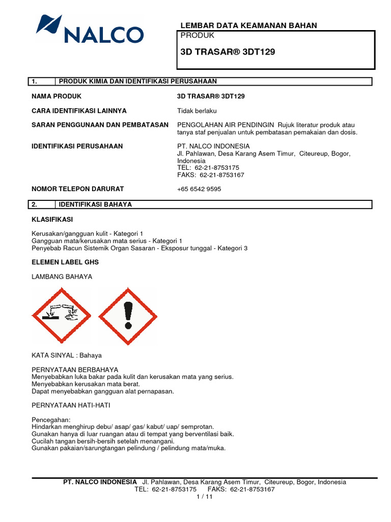 MSDS N-3DT 129 (Indonesia) | PDF