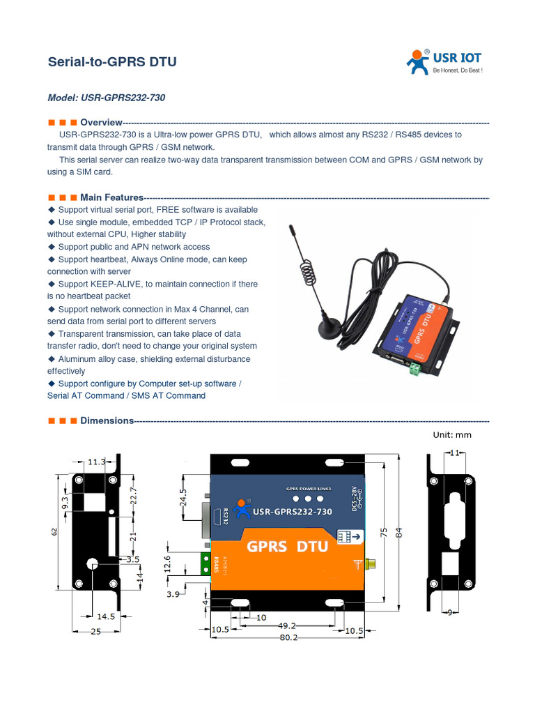 USR GPRS232 730 Datasheet | PDF