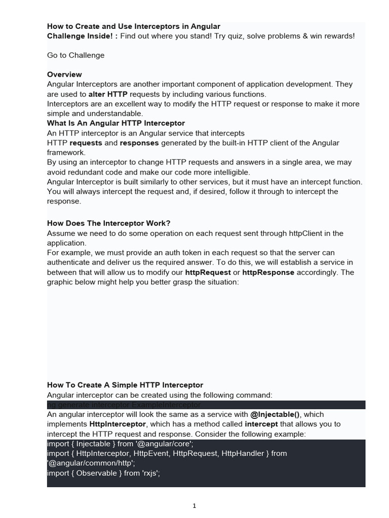 How To Create and Use Interceptors in Angular | PDF