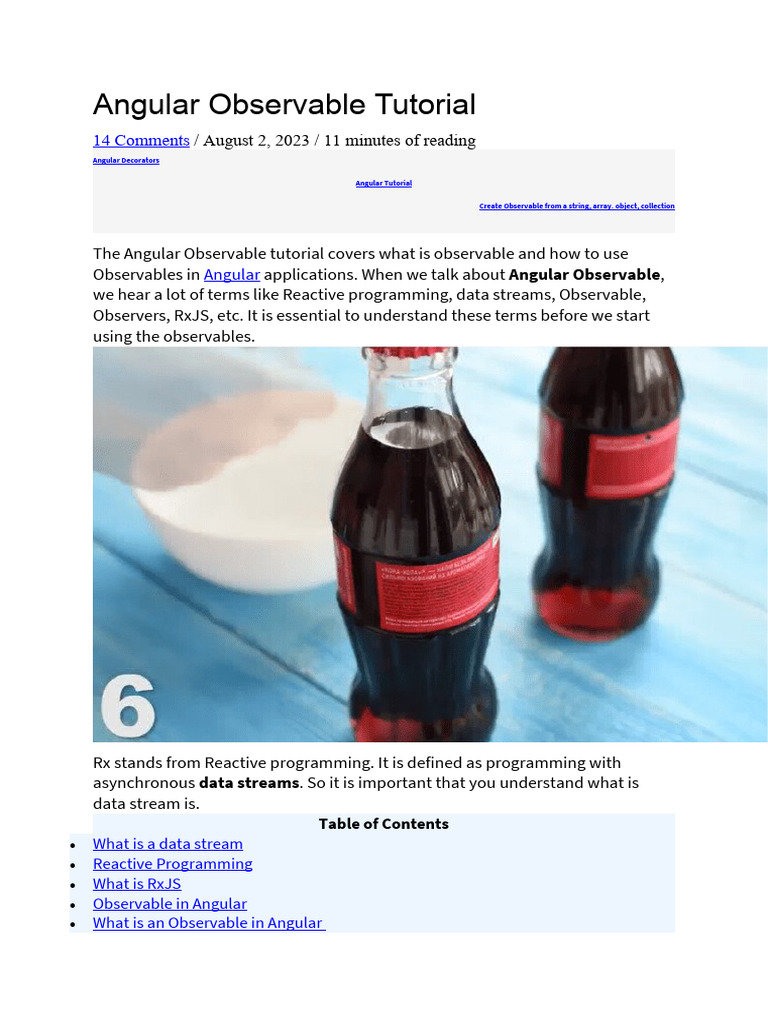 Angular Observable Tutoria1 | PDF | Parameter (Computer Programming) | Method (Computer Programming)