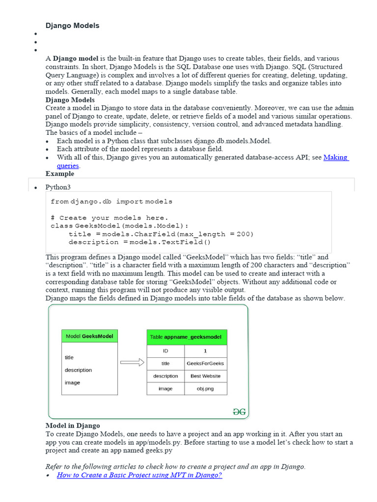 Django Models | PDF