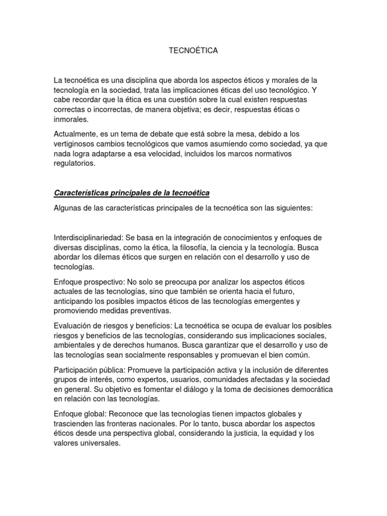 Tecnoética y Bioetica | PDF Tecnoética y Bioetica | PDF