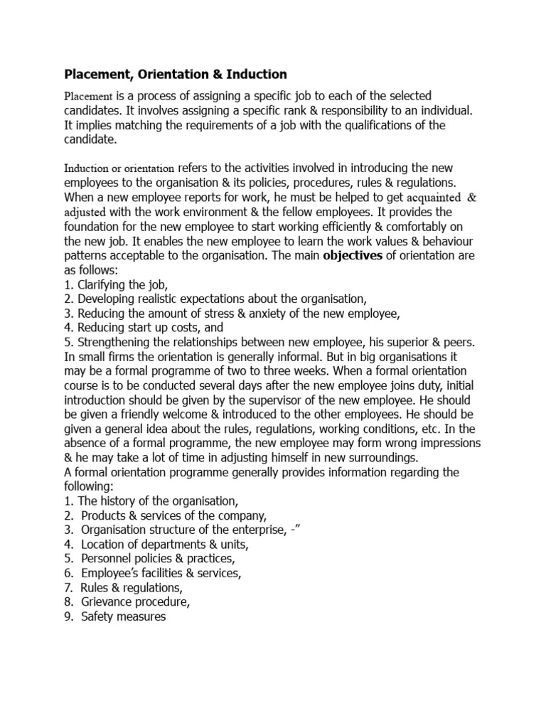 Study Note No 3 - Placement & T & D | PDF