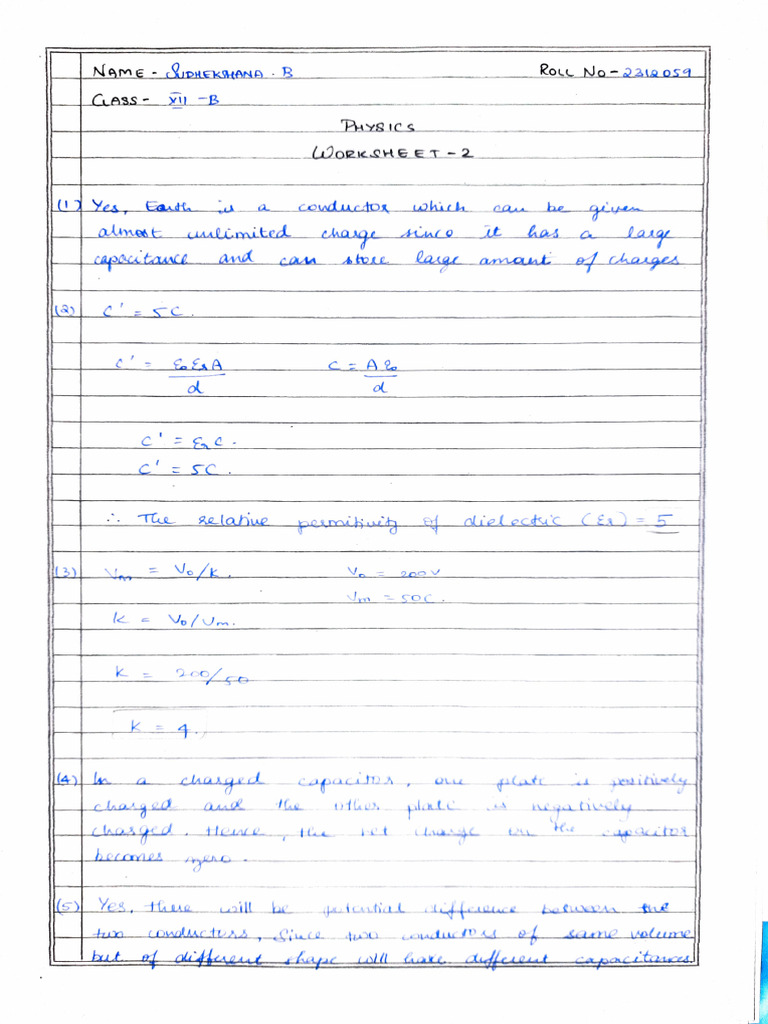 Phy Worksheet 2 | PDF