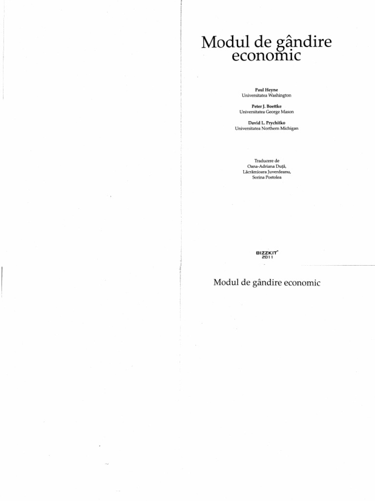 Modul de Gandire Economic | PDF