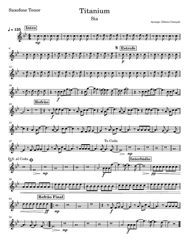 Titanium - Tenor Sax | PDF | Saxophone | Woodwind Instruments