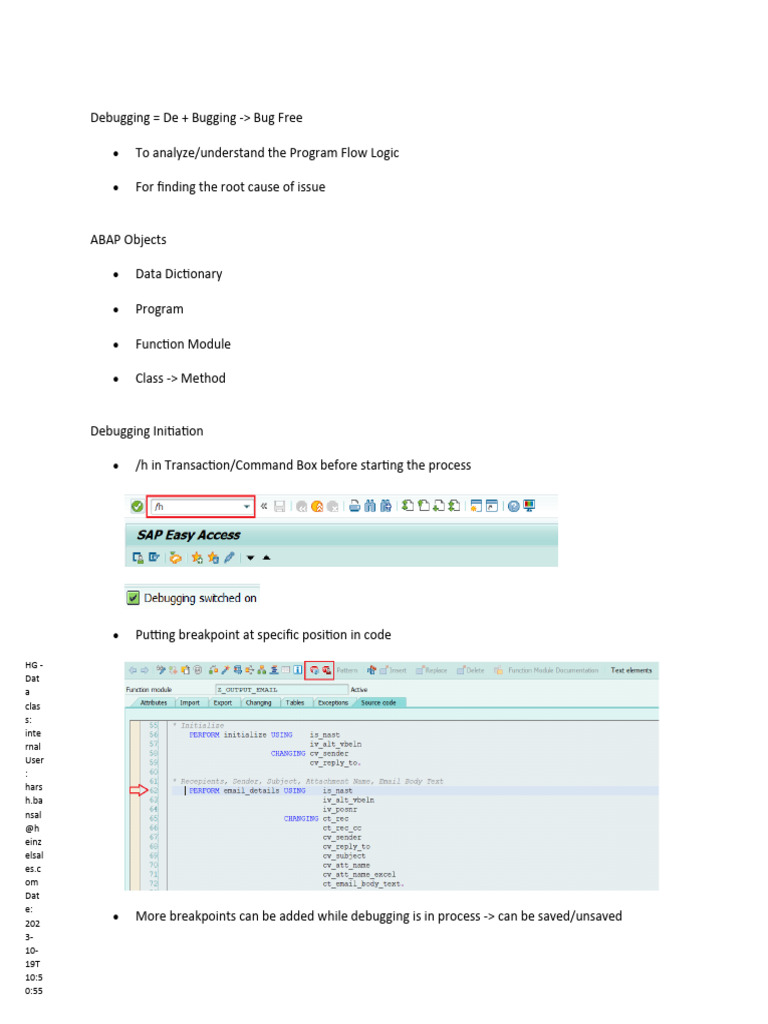 ABAP Debugging | PDF