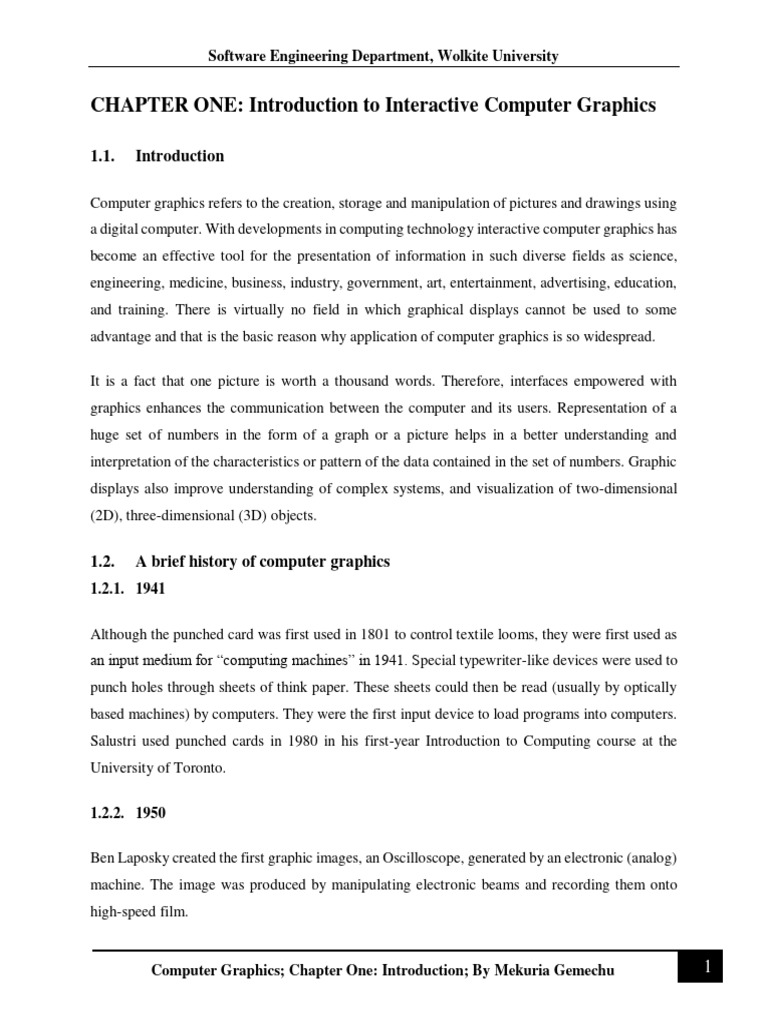 Computer Graphics Handout-Ch-1 | PDF | 3 D Computer Graphics | Texture ... Computer Graphics Handout-Ch-1 | PDF | 3 D Computer Graphics | Texture ...