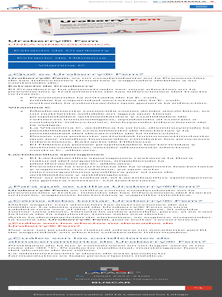 Uroberry® Fem - Lafage | PDF | Infección | Las bacterias