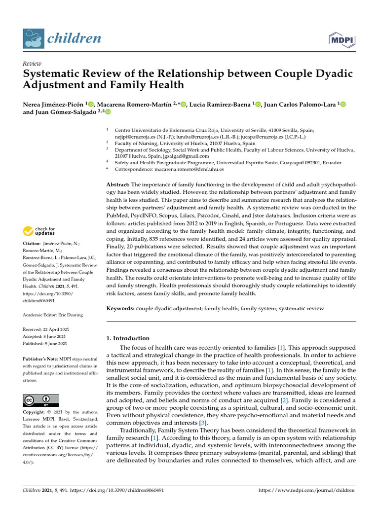 Children 08 00491 | PDF | Parenting | Systematic Review