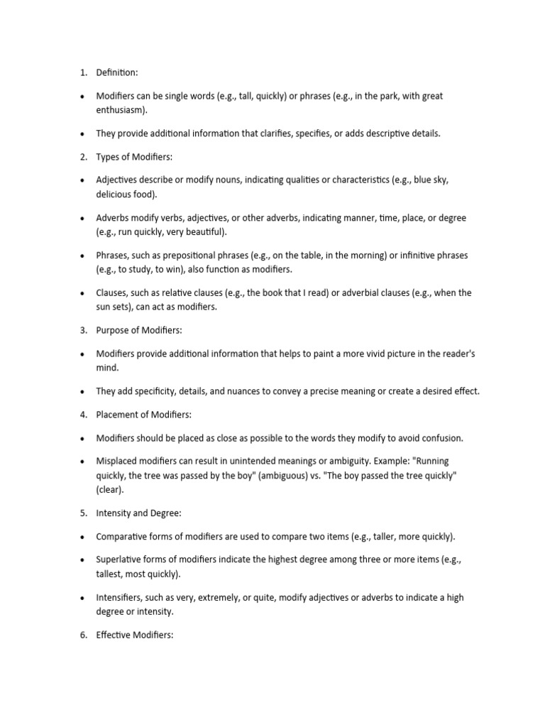 Intro of Modifiers | PDF | Adverb | Adjective