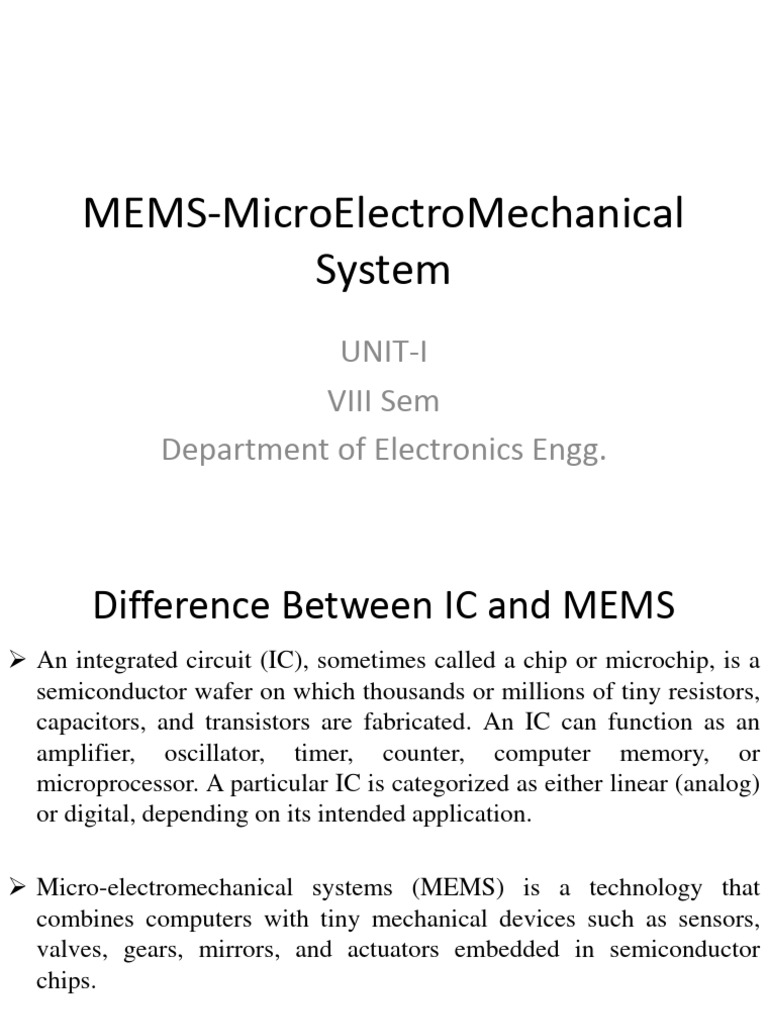 Mems Unit 1 | Download Free PDF | Building Engineering | Electromagnetism