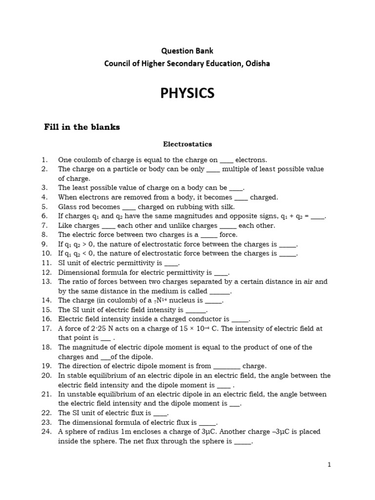 Physics QN Bank | PDF