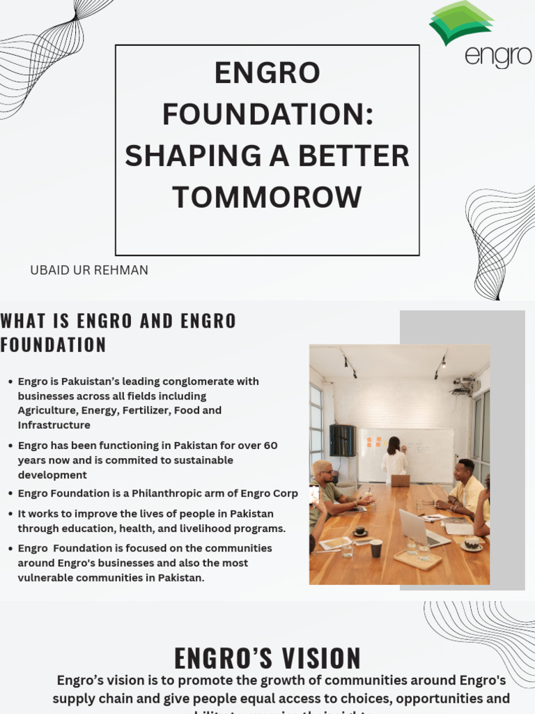 Engro Foundation Shaping A Better Tommorow | PDF | Sustainability ...
