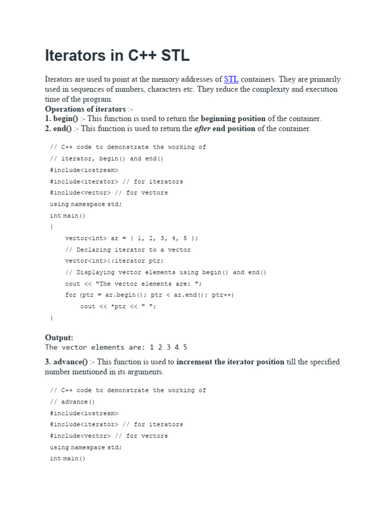 Iterators in C | PDF | C++ | Computing Iterators in C | PDF | C++ | Computing