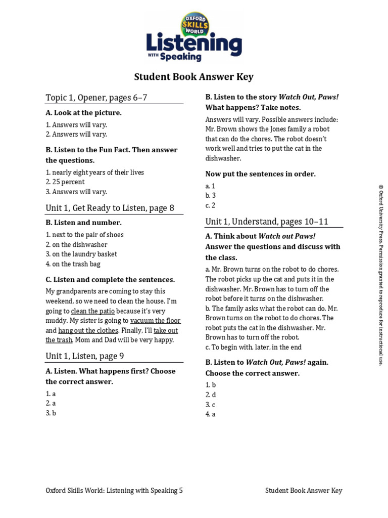 Oxford Skills World 5 Answer Key | PDF | Pizza | Chili Pepper