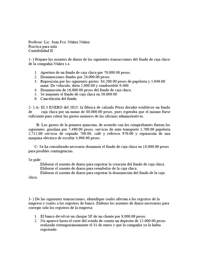 Practica 1 DE CONTABILIDAD II 1 de Mayo Del 2013 NUEVO Desarrollar en ... Practica 1 DE CONTABILIDAD II 1 de Mayo Del 2013 NUEVO Desarrollar en ...