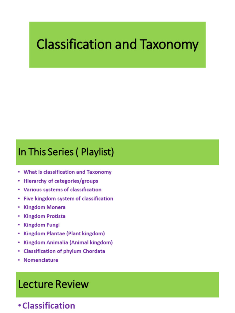 Classification and Taxonomy Notes | PDF | Taxonomy (Biology) | Nature