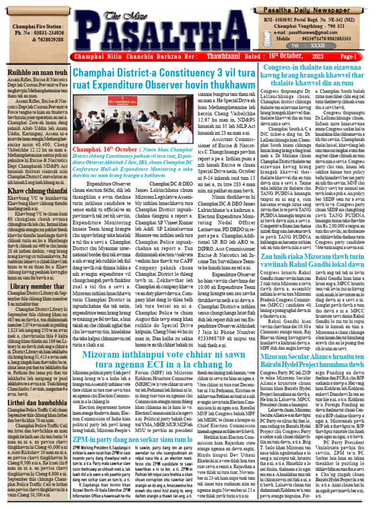 Pasaltha 16.10.2023 | PDF | Printing | Text