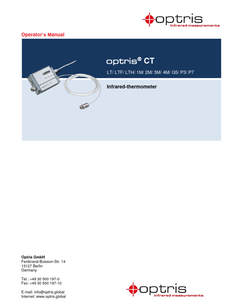 Manual Optris CT | PDF
