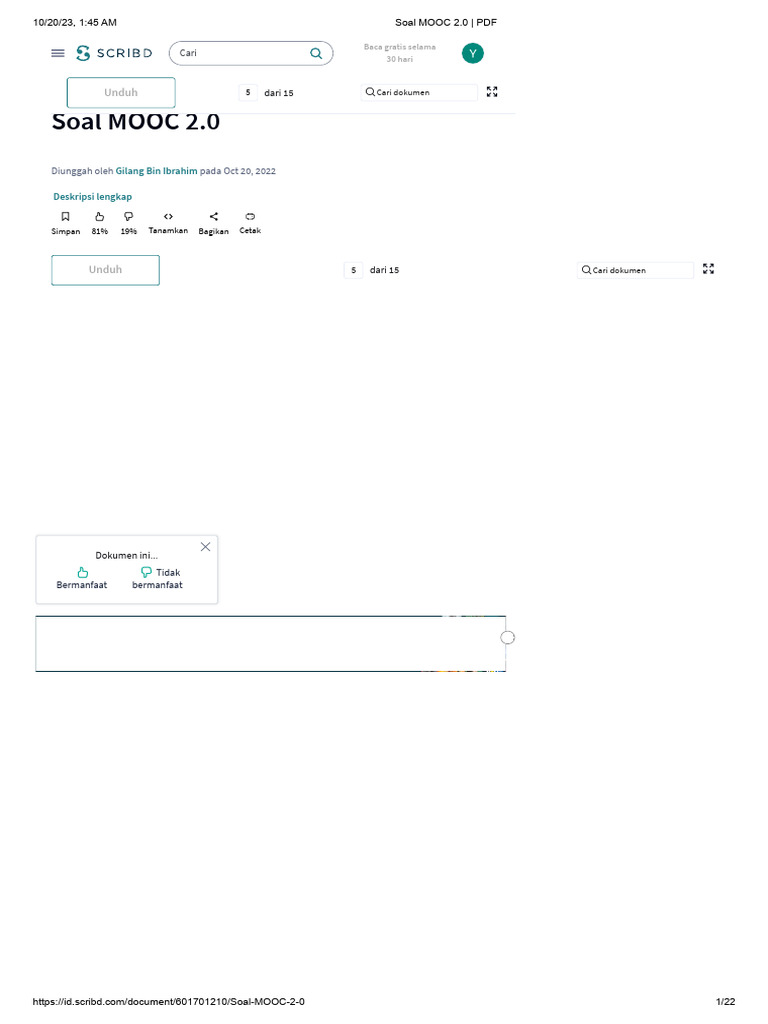 Soal MOOC 2.0 - PDF | PDF