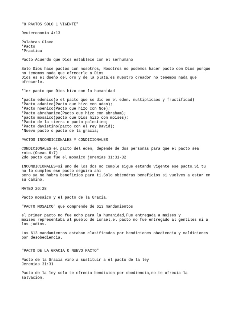 8 Pactos Solo 1 Vigente | PDF
